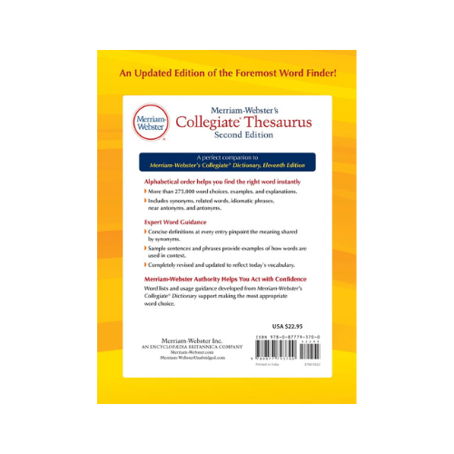 Merriam-Webster Collegiate Thesaurus #DIC12 – Davis Distributors Inc